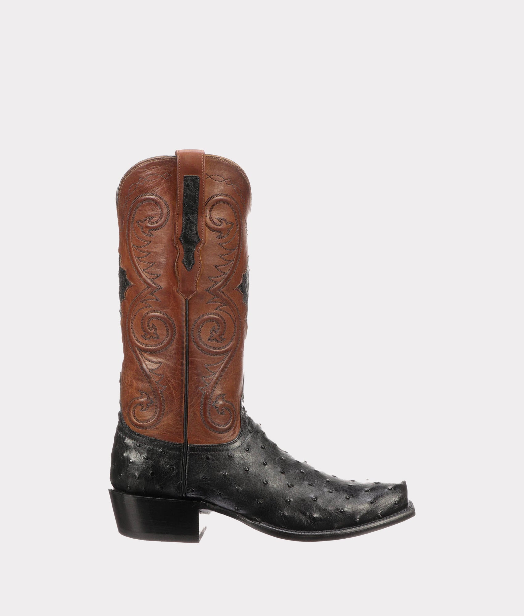 Randall Boot - Black + Cognac Cowboy Boots - Lucchese